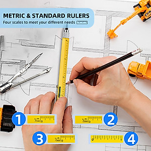 Multitool Pen Cool Gadgets Tools, Gifts for Men Dad Him Birthday Father's Day, Tactical Pen with Stylus, Level, Rulers, Screwdrivers, Boyfriend Husband Carpenter Gift Accessories(Yellow)