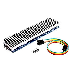 NOYITO MAX7219 Dot Matrix Module 4 in 1 Display Module Blue Red Green Three Colors with 5Pin Wire - Upgrade (Blue)