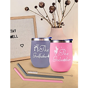 EBE EmmasbyEmma Godparents Gift, Godmother Gifts for Women, Gifts from Godchild, Gifts for Godmother, Godmother Gift, Godfather Tumbler, Godmother and Godfather Cups, Gift for Godparents