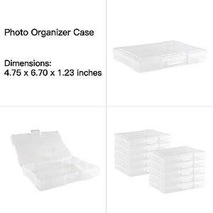 novelinks Photo Case 4" x 6" Photo Storage Box - 10 Inner Picture Storage Container Photo Organizer Case Picture Box Storage Photo Craft Keeper (Green)