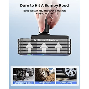 JoyGeek Magnetic Wireless Car Charger, Compatible with Mag-Safe Car Mount Charger for iPhone 14/13/12 Series, Car Air Vent Phone Holder Mount with 18W Car Charger, Black