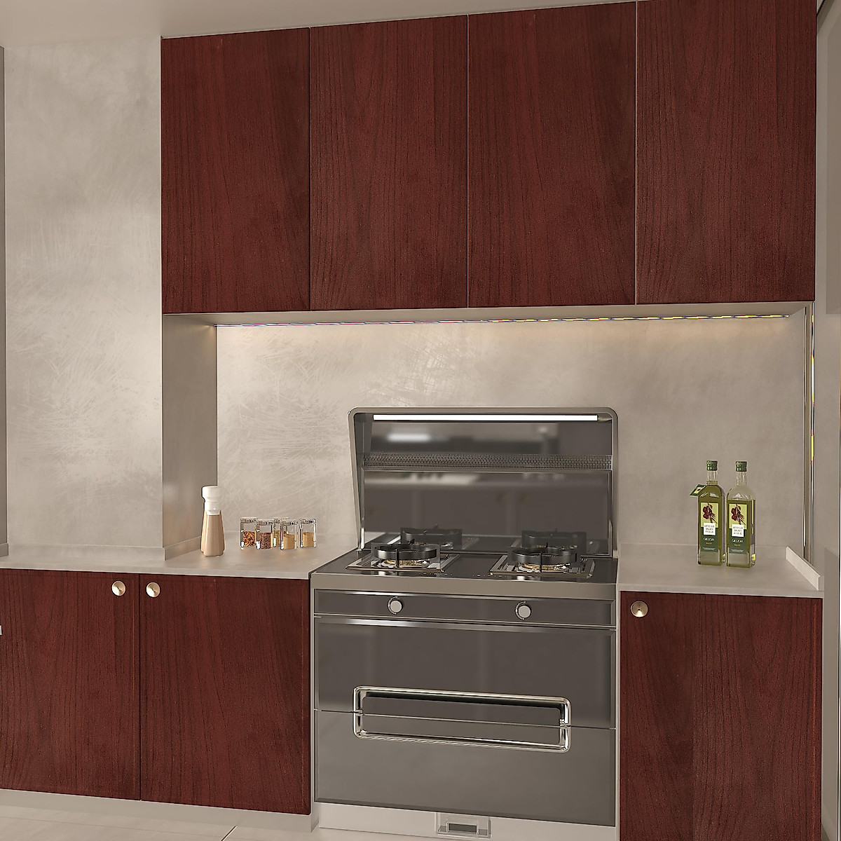 BAYYA Cherry Wood Grain Paper Waterproof Peel and Stick Wallpaper Red Brown Decorative Furniture Sticker for Kitchen Cabinet Door Table Floor Shelf Drawer Liner Self-Adhesive Film