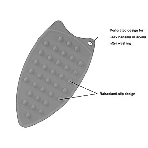 Sygile Pack of 2 5.5 x 10.5 inch Assorted Color Multi-Function Heat Resistant Silicone Mat Rest Pad for Ironing Board Steamer Iron - Gray