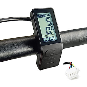 HUDAMZKY Ebike LCD Display Mini Meter KT-LCD4 Display Compatible 24V 36V 48V 52VKT Controller Electric Bike Conversion Kit (LCD4 SM Plug)