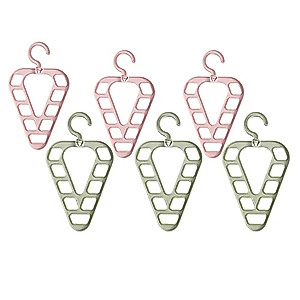ATNMRE Magic Hangers Space Saving Clothes Hanger, 6-Pack Multifunctional Closet Organizers and Storage Plastic with 9 Holes for Dorm Room Essentials Bedroom Apartment Heavy (3 Pink, 3 Green)