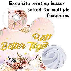 Dill-Dall Better Together Backdrop, Bridal Shower Party Decorations Banner Floral Pampas Grass She Said Yes Just Engaged Engagement Photography Background Supplies, 6x4ft