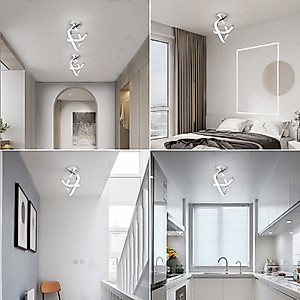 CANEOE Modern Led Ceiling Light, 22W Square Small Led Ceiling Lamp Fixures, 6000K Cool White Close to Ceiling Lights for Living Room Bedroom Ktchen Office Hallway Lights