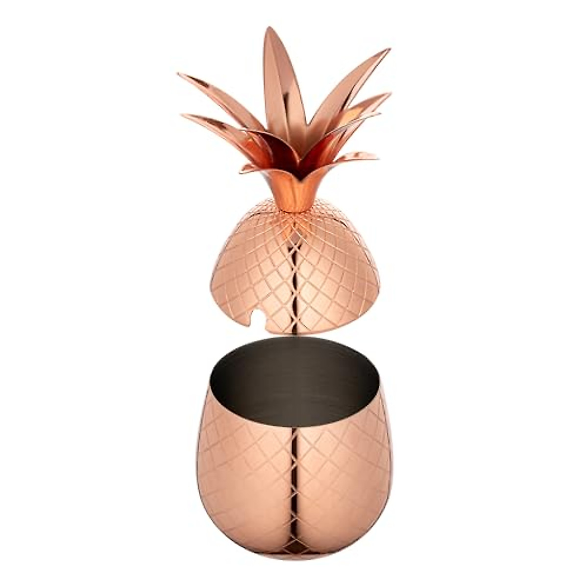 Restaurantware 24-OZ Pineapple Drink Tumbler: Perfect for Bars Restaurants and Catered Events - Copper Drink Cup with Silver Stainless Steel Interior Lining and Straw Slot - 1-CT