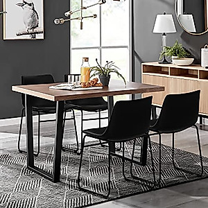 NicBex Retro Side Chair Dining Chair with Metal Legs for Kitchen, Living, Dining Room, Set of 2, (Black Color) (A-GE17014-USSU014)