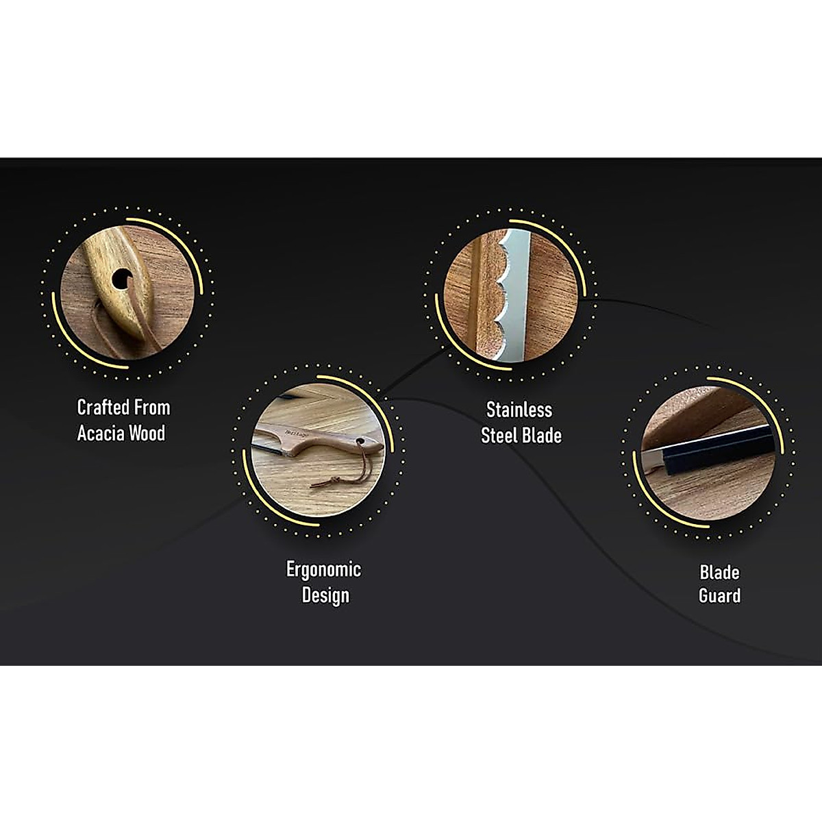 Generic Heritage Cutlery Bread Knife for Homemade Bread - Time-Saving & Easy Slicing - Perfect Bread Cutter for Sourdough Bread - Premium Finish, Ergonomic Design, No Mess, Large, Brown