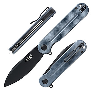 Firebird Ganzo FH922PT-GY EDC Folding Pocket Knife Razor Sharp D2 Stainless Steel Black Blade G10 Handle with Clip Outdoor Foldable Pocket Knife Hunting Fishing Hiking Gear Best Gift for Men (Gray)
