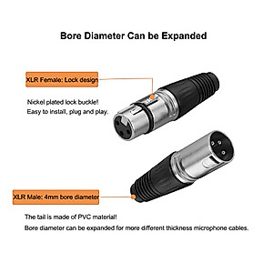 Eightnoo 5 Male + 5 Female 3 Pin XLR Solder Type Microphone Line Plug Connector Mic Audio Socket (Pack of 10)