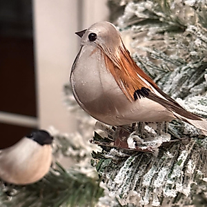 FBIRDY 12pcs Artificial Birds Artificial Sparrow Realistic Birds Faux Birds Feather Birds Foam Birds for Decorative Hanging Ornaments Yard Patio Wreath Designs Garden Decoration