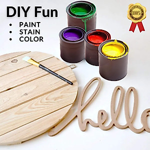 Unfinished Wood Rounds for Crafts - 2 Pack of 14 Inch Diameter Reversible Wood Circles with Real Wood Veneer That Will Not Warp, Wood Slices with Smooth Side and Embossed Shiplap Side by CADE + KAI