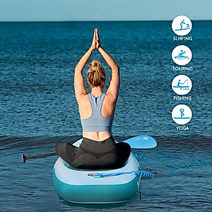 Ridetofly SU01 Stand Up Paddle Board 10.6'x32 x6, Inflatable SUP with 12pcs Accessories, Adjustable Paddles, Detachable Seat, Backpack Pump Fins Included, Paddle Boards for Adults Youth, Up to 330lbs