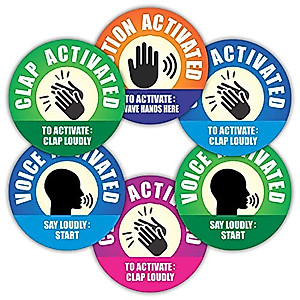 Prank Stickers - (Pack of 120) 2" Large Round Fake Voice Motion Clap Activated Funny Gag Gifts for Adults Kids Labels Sign for Doors Vending Machines