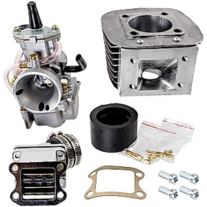 Zeda 80 Performance Bicycle Engine Kit with Dio Reed Valve & OKO Carb - Silver - Motorized Bike (36 Tooth)