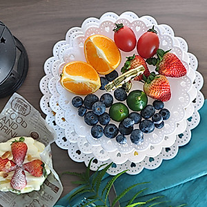 4 Pieces Plastic Cake Stand Set with 2pcs Large 3-Tier Cupcake Stands + 2pcs Appetizer Trays Perfect for Wedding Birthday Baby Shower Tea Party (White)