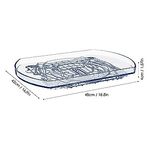 Lazy Susans Turntable Organizer, Clear Rectangular Fridge Organizer Storage Rotating Spice Rack Turntable Rack For Cabinet, Table, Pantry, Kitchen, Countertop