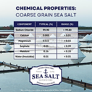 Sea Salt for Grinder Refill, Coarse Grain Kosher Salt, Organic Compliant Baja Sea Salt, Mineral Rich Salt for Cooking - 14 oz Bag