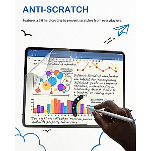 XIRON 2-Pack Paper Screen Protectorfor iPad Pro 12.9 2022/2021/2020 (6th/5th/4th Generation), Matte PET Film for iPad Pro 12.9, Write and Draw Like on Paper, Anti-Glare Screen Protector