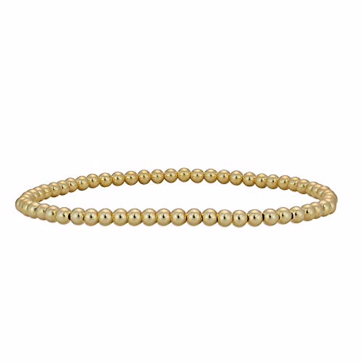 Anela 14kt Gold Filled Bracelet, 3mm Gold Filled Beads, Stretch and Stackable, Waterproof to Swim or Shower, Dainty Woman Bracelet for Everyday Use, Stretch and Stackable, Hand Made in USA