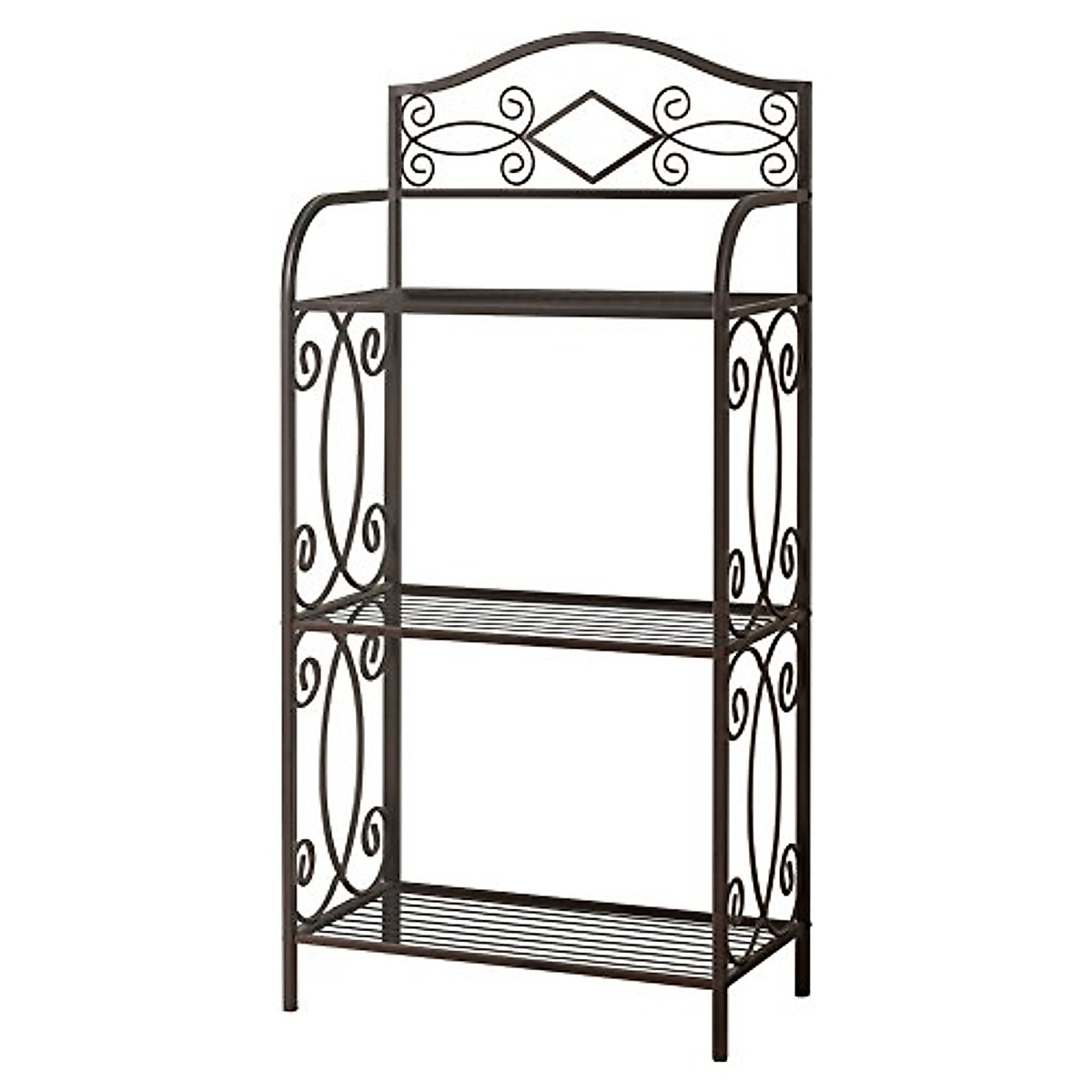 Kings Brand Pewter Metal 3 Tier Shelf Free Standing Towel Rack Stand Organizer