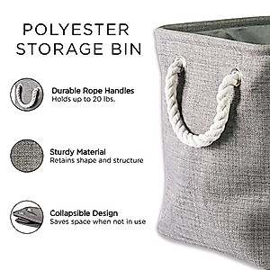 DII Polyester Container with Handles, Lattice Storage Bin, Large, Aqua
