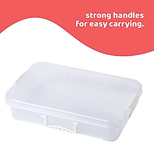 15Inch Portable Sensory Bin Play Tray with Lid, Fill with Water, Sand, Beads and More. Works with Moon Sand, Kinetic Sand, Orbeez Water Beads and More.