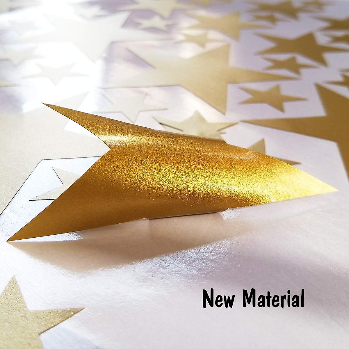 Mozamy Creative Star Wall Decals (189 Count) Gold Star Decals Nursery Decals Removable Peel and Stick Wall Decals, Vintage Gold