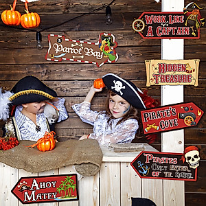 Chinco 20 Pieces Pirate Party Sign Pirate Party Supplies Skull Sign Pirate Theme Party Decorations Pirate Birthday Party Favors
