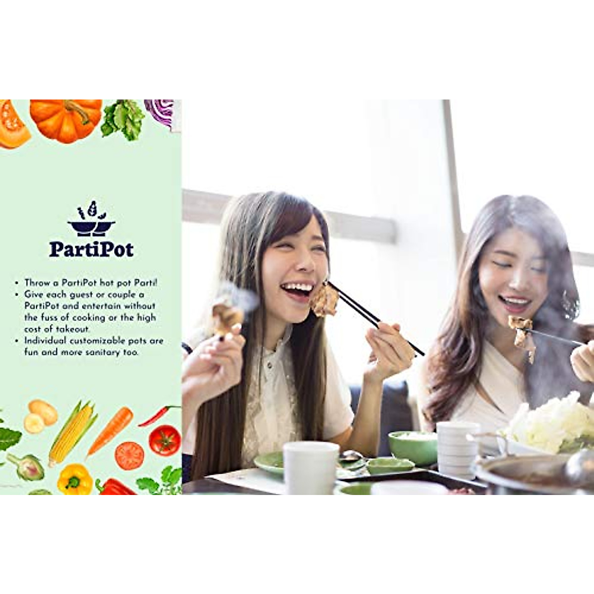 The Original Hot Pot & Shabu Shabu Pot. 2 Hot Pots - Great for Entertaining and for Personalizing your own Chinese Hot Pot at Home. Set of 2. Fuel not included.