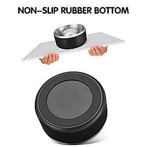 PETTOM Slow Feeder Dog Bowl, 18/8 Stainless Steel Dog Bowl Slows Down Food, Non-Slip Rubber Bottom Pet Food Water Bowl (50oz, Black)