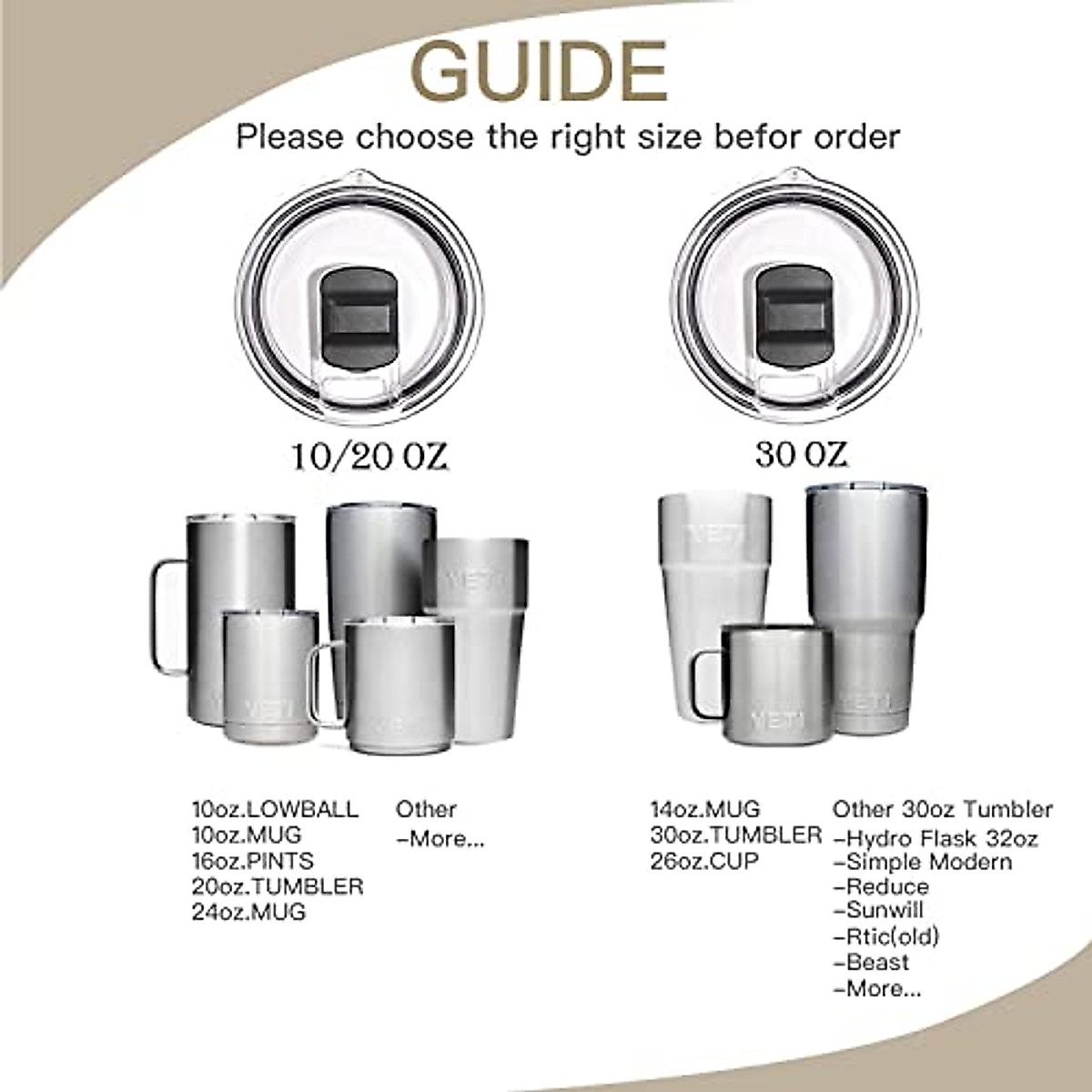 2pcs 30 ​oz Magnetic Tumbler Lid - Compatible with YETI Rambler, Ozark Trail, Old Style Rtic and More - Magnetic Slider Switch Spill Proof Tumbler Cover (2pcs purple /20 oz)