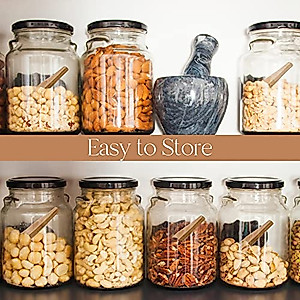 NUOMI 4 Pack Wooden Scooper Solid Wood Spoon Mini Salt Scoop with Short Handle for Loose Tea Leaves, Coffee Beans, Candy, Milk Powder, Spice, Natural Color