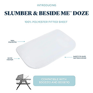 Baby Delight Slumber and Beside Me Doze Sheet, for Bassinet, Machine Washable, White