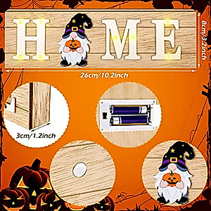 St. Patrick's Day Gnome Home Sign Interchangeable Home Sign with 8 Seasonal Magnet Rustic St. Patrick's Day Wooden Sign Table Top Shelf Decor 8 LED Lights for Holiday Farmhouse Door Welcome DIY Decor