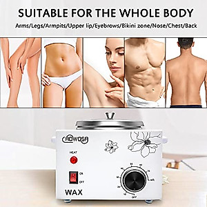 Single Wax Warmer Professional Electric Wax Heater Machine for Hair Removal, Large Wax Pot Paraffin Facial Skin Body SPA Salon Equipment with Adjustable Temperature Set