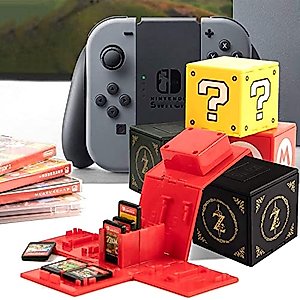 doepeBAE Games Storage Case Compatible for Nintendo Switch - Video Game Card Holde Protective Storage System Game Card Organizer Travel Container Box Hard Shell with 16 Game Card Slots (L Red 16)