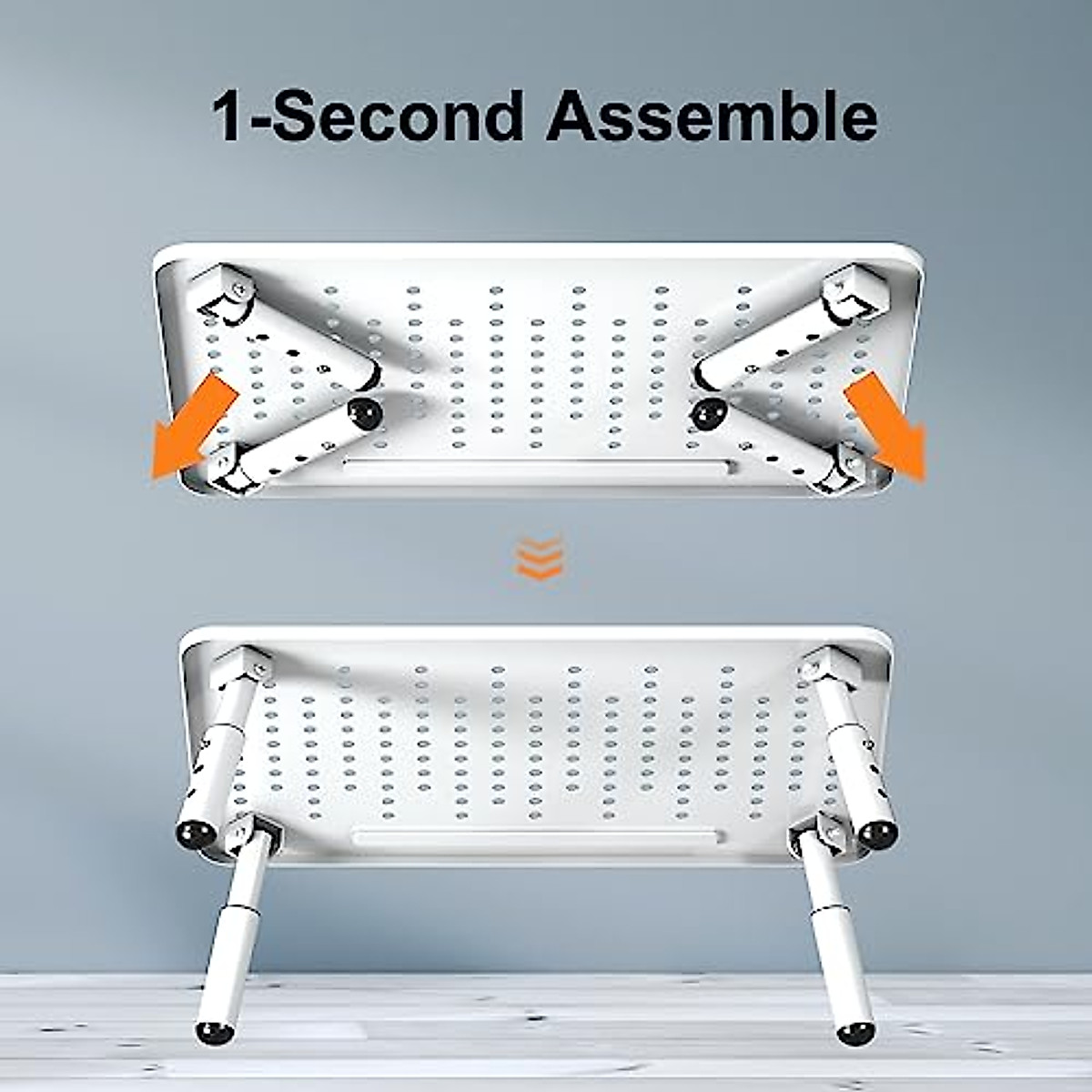 Bracwiser Foldable Monitor Riser Metal Computer Stand for Desk 3 Height Adjustable Laptop Stand with Pen Storage, White, MST013W