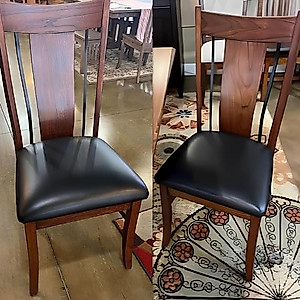 NIBESSER Waterproof Chair Seat Covers Set of 6, PU Leather Dining Chair Seat Covers, Stretch Chair Cover for Dining Room Chairs, Removable Kitchen Seat Cushion Slipcovers Protector (Black)