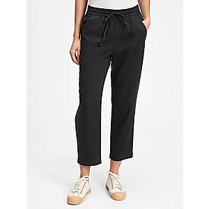 GAP Womens Easy Straight Pull-on Pants, True Black, Medium Short US