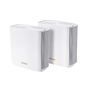 ASUS ZenWiFi XT9 AX7800 Tri-Band WiFi6 Mesh WiFiSystem (2Pack), 802.11ax, up to 5700 sq ft & 6+ Rooms, AiMesh, Lifetime Free Internet Security, Parental Controls, 2.5G WAN Port, UNII 4, White