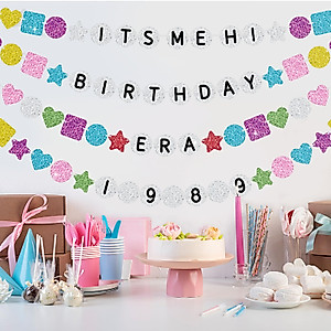 302PCS DIY Friendship Bracelet Birthday Banner Customizable 6.6ft Glitter Happy Birthday Sign for Celebrating Birthdays and Graduations Birth-Tay Era Tour Decorations