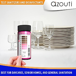 Industrial Active Chlorine Bleach Test Strips. 0-2000 Ppm Range for Sanitizer Disinfectants and Sanitizing Solutions for Daycares and Senior Homes.