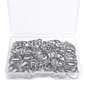 100 Pcs Split Ring, Small Key Rings Bulk Split Keychain Rings DIY Craft Metal Keychain Connector Accessories (12mm)