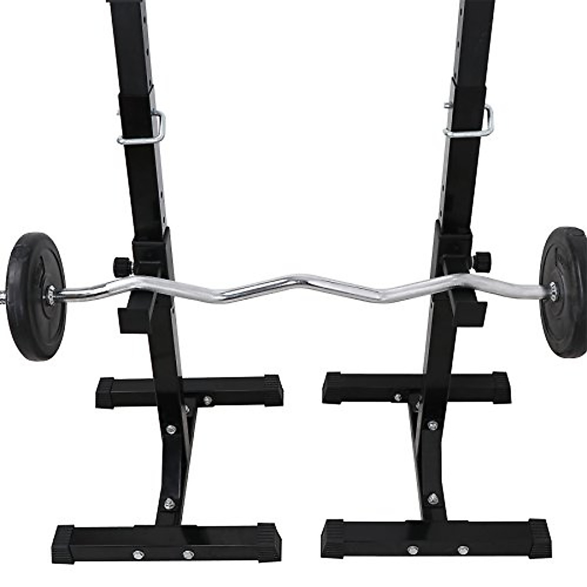 F2C Max Load 550Lbs Pair of Adjustable 40"-66" Squat Rack Sturdy Steel Squat Barbell Free Bench Press Stands GYM/Home Gym Portable Dumbbell Racks Stands (one pair/two pcs)