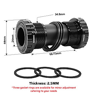 Thinvik Bottom Bracket, BSA 68-73mm English for 24mm Spindle Crank,Compatible with Shimano Crankset