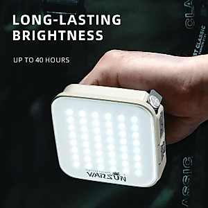 WARSUN LED Camping Lantern 1000LM, Rechargeable Camping Lantern 6000mAh, 4 Light Modes, IPX5 Water-Resistant, Solar Tent Light for Power Outages, Emergency, Hurricane, Home, Hiking