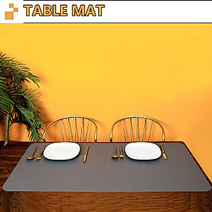 Warome Silicone Mat, 47"x 23.6" Silicone Mats for Kitchen Counter, Nonslip Heat Resistant Mat, Extra Large Kitchen Counter Mat, Countertop Protector for Craft, No Creases-Gray